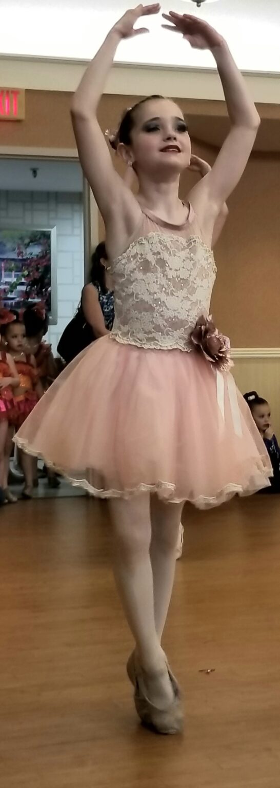 Jayden ballet pink releve | The Dancing Dance Mom