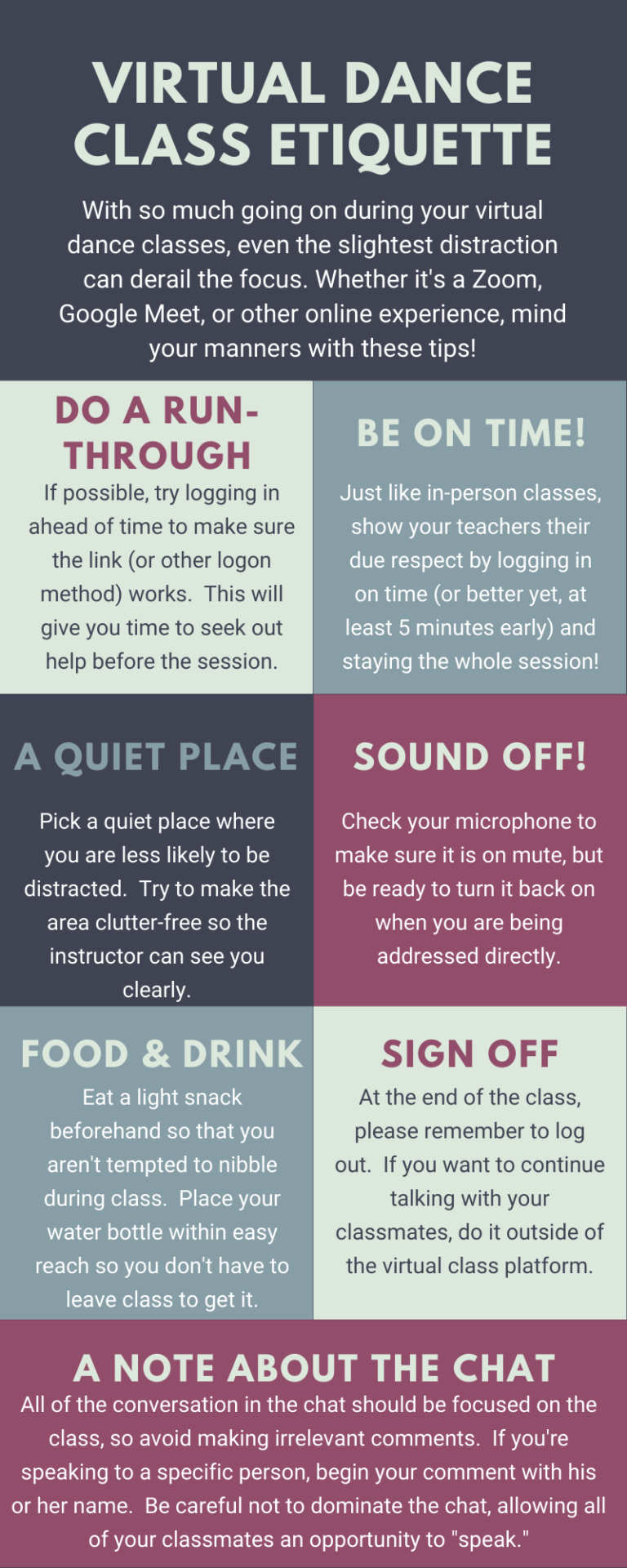 Virtual Dance Class Etiquette | The Dancing Dance Mom