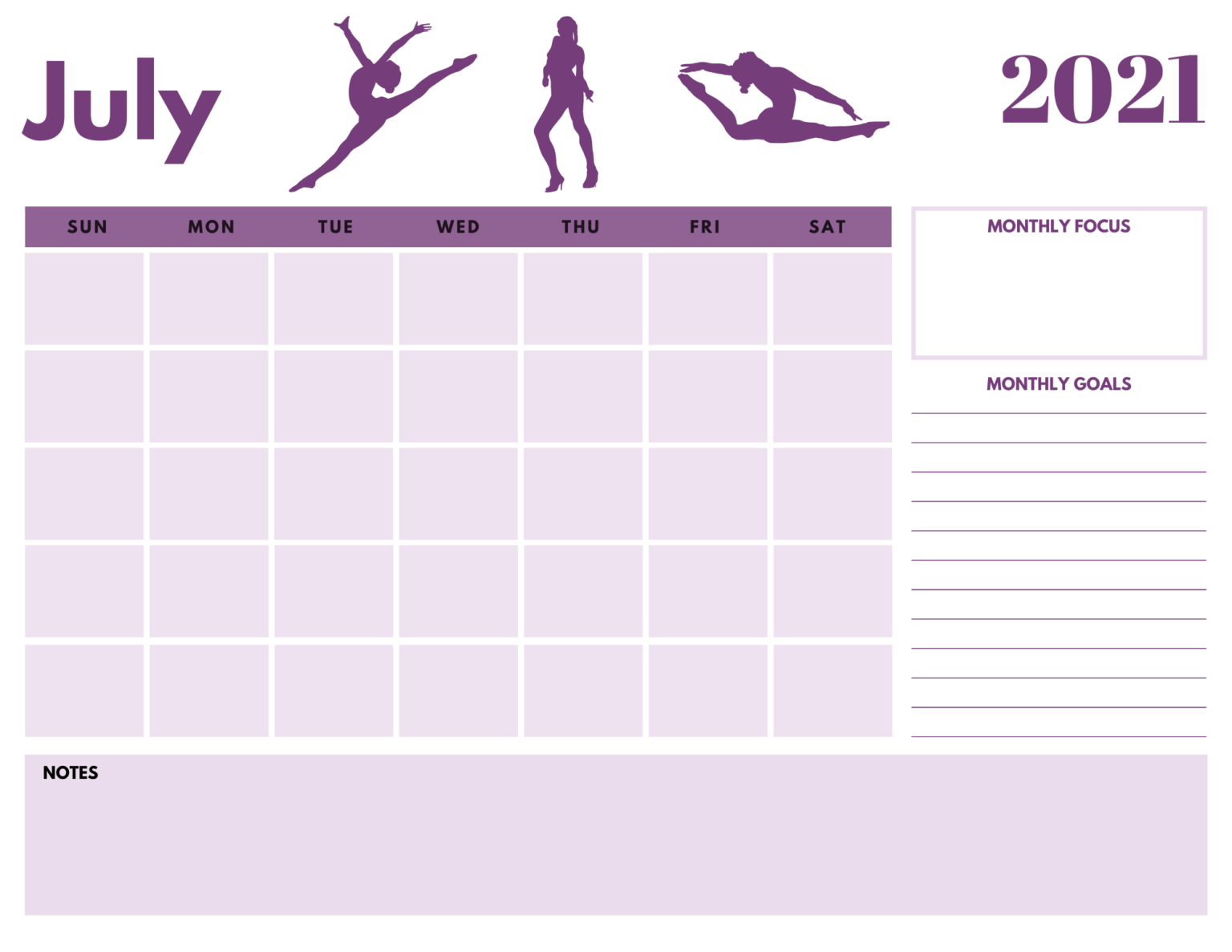 July 2021 Calendars | The Dancing Dance Mom
