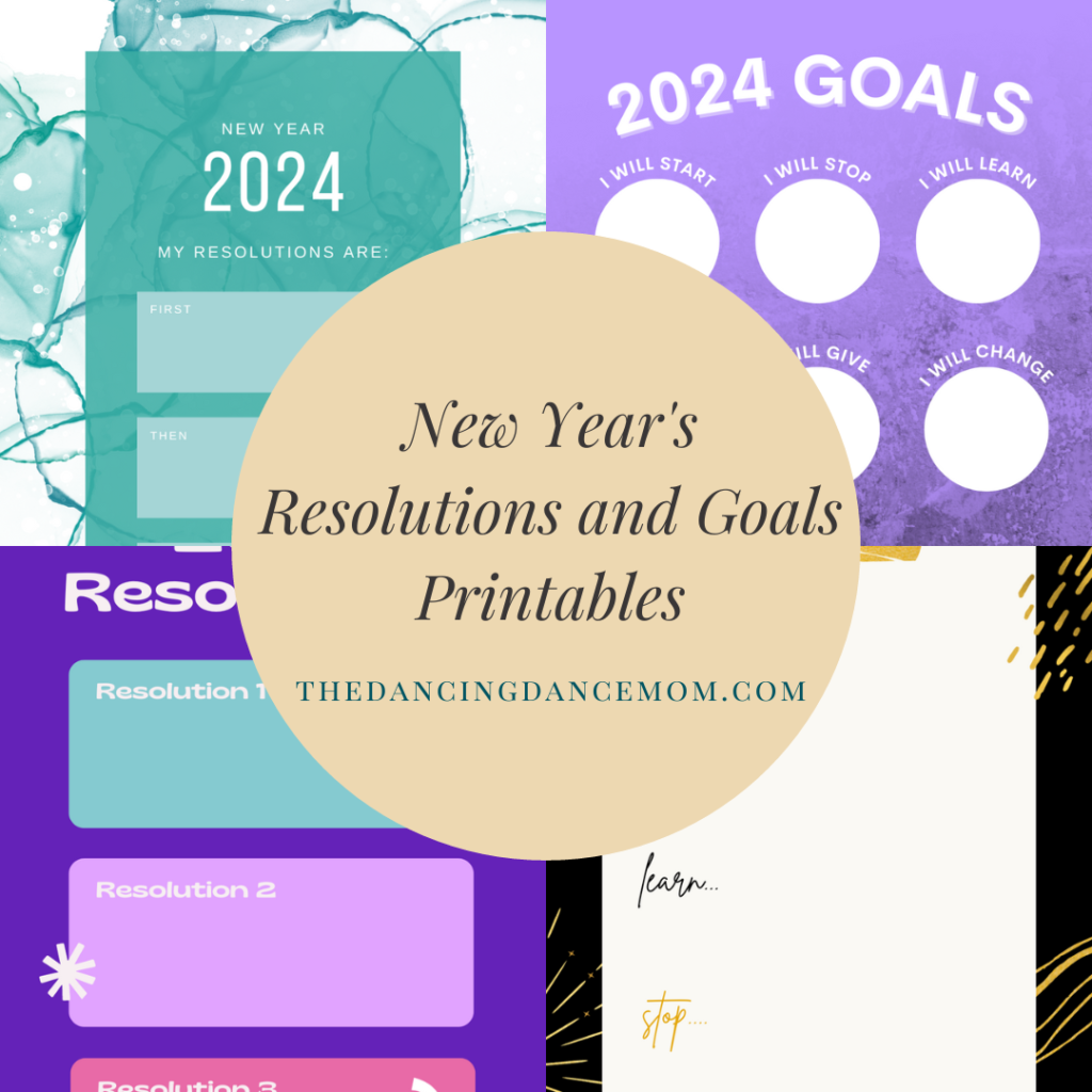 New Year’s Resolutions and Goals – Printables | The Dancing Dance Mom
