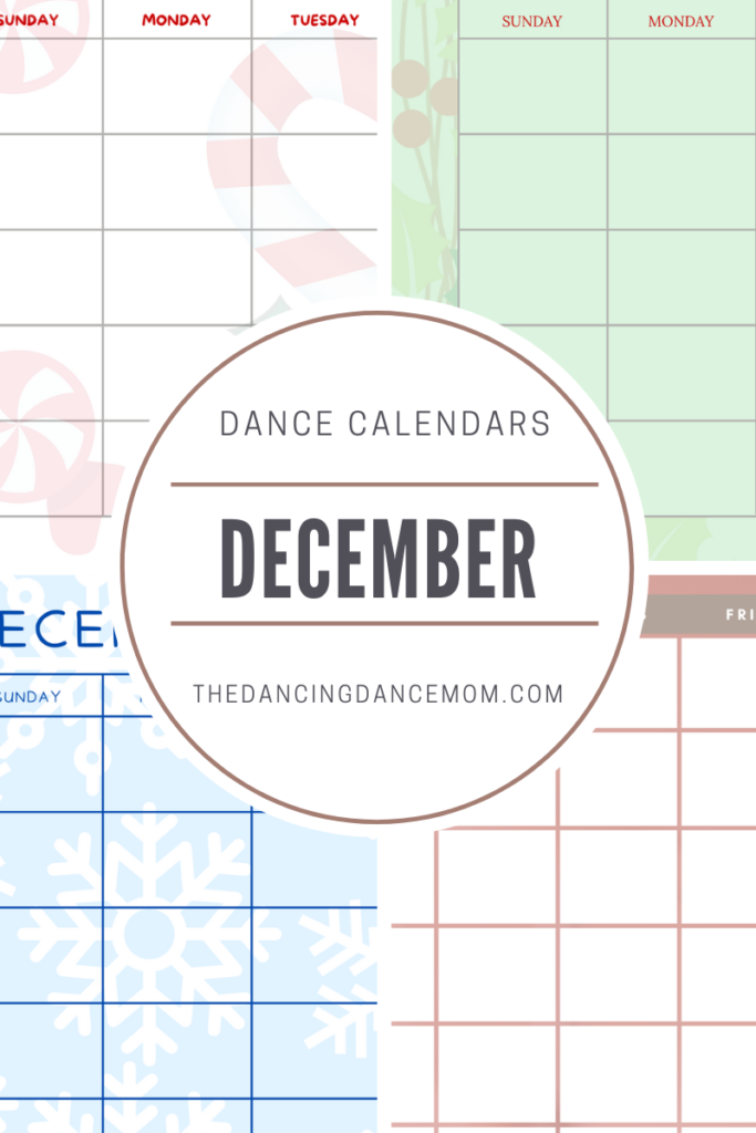 Dandy December Dance Calendars | The Dancing Dance Mom